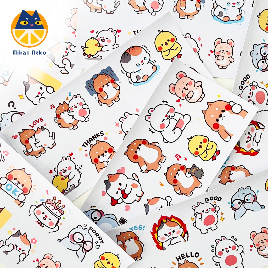 Combo 30 Sticker Tonton cute dễ thương chống nước sticker dán laptop ...