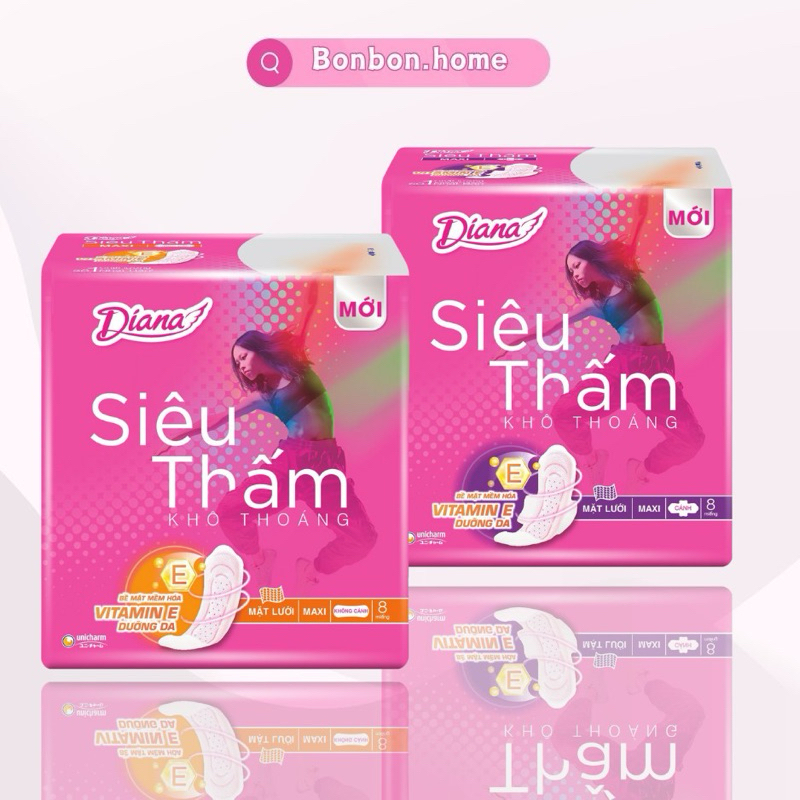 [BVS] Băng vệ sinh Diana SIÊU THẤM Maxi Cánh/ Không Cánh | Shopee Việt Nam