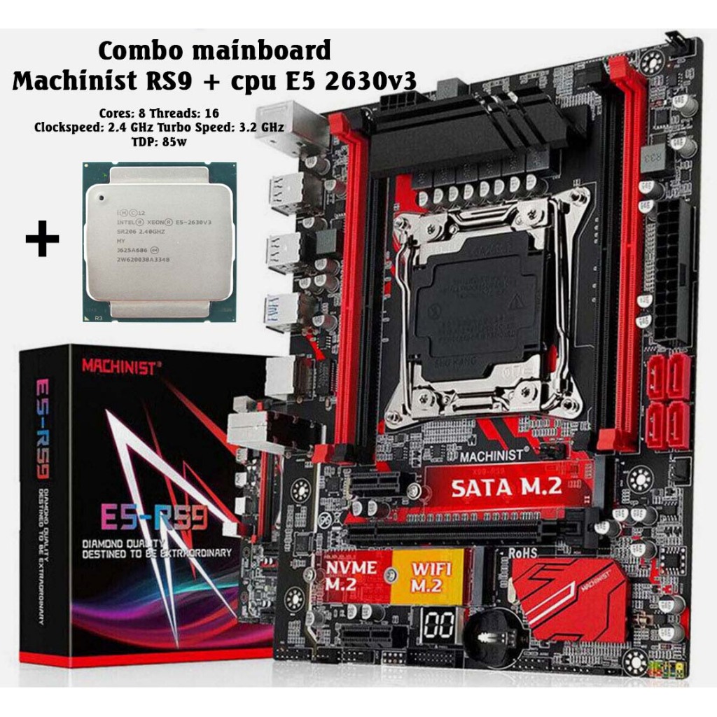 ( Khuyến mãi ) Combo Mainboard MACHINIST X99 RS9 + cpu E5 2630v3 ...