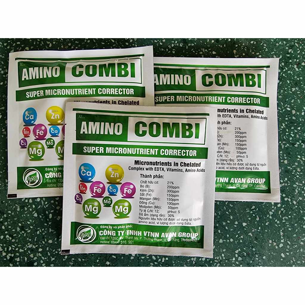 Phân bón vi lượng AMINO COMBI 50G – Chống Vàng Lá, Chống Xoắn Đọt, Xanh ...