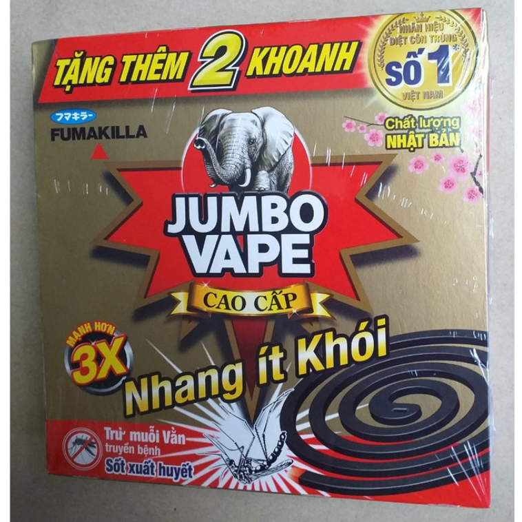 Nhang muỗi Jumbo Vape Cao Cấp Ít Khói Hộp 10Khoanh Tặng Thêm 2 Khoanh ...