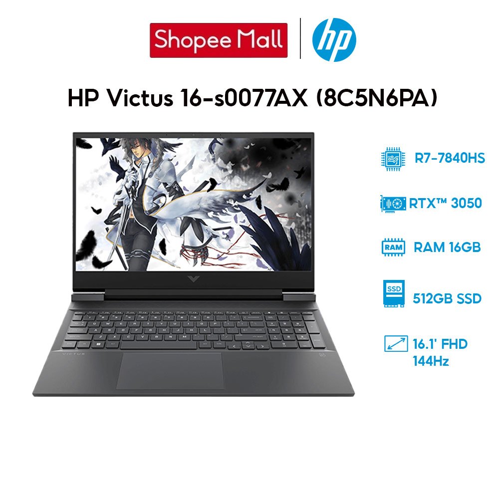 Laptop Gaming HP Victus 16-s0077AX 8C5N6PA R7-7840HS | 16GB | 512GB ...
