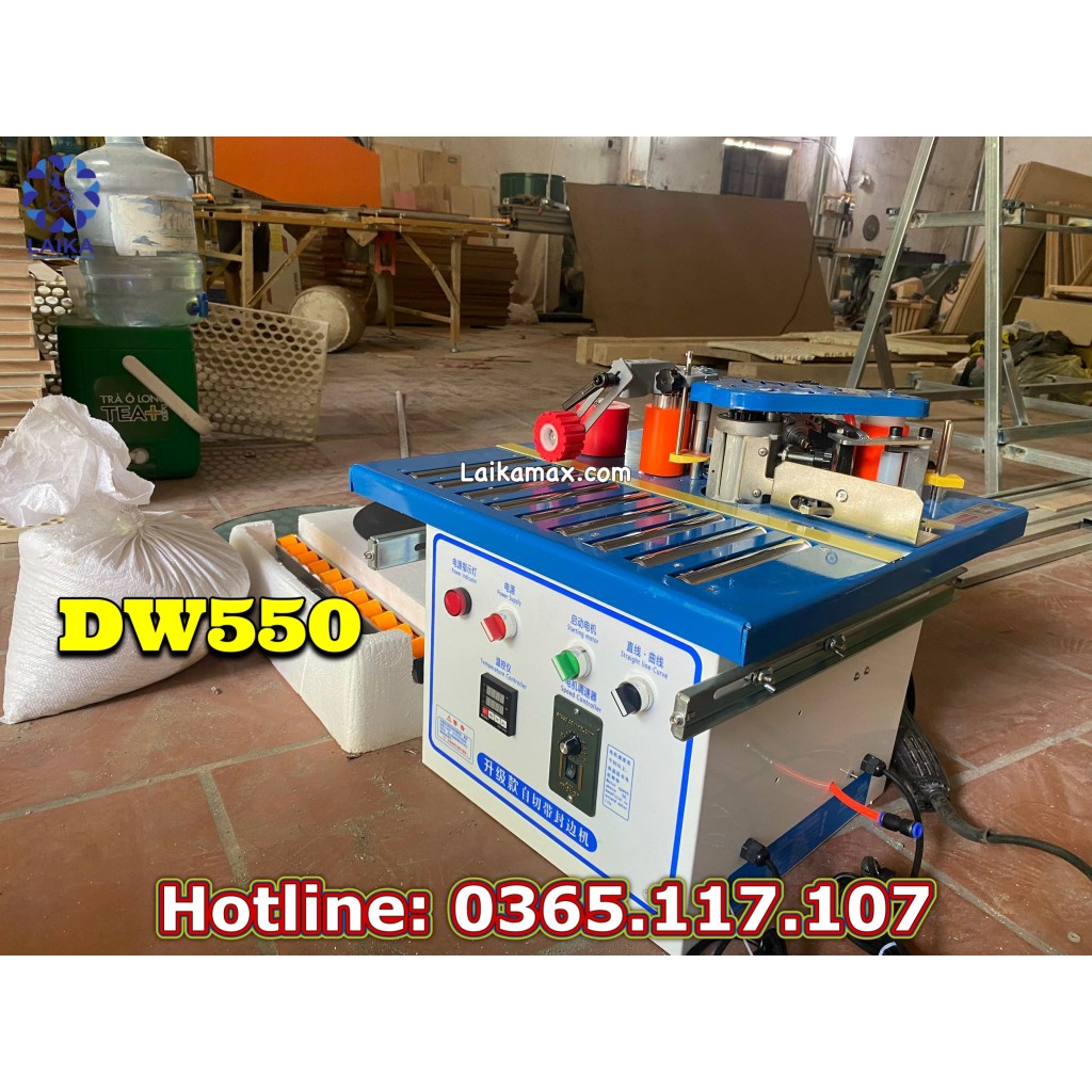 Máy dán cạnh gỗ mini DW550 đa chức năng dán thẳng, dán cong, dán vát 45 ...