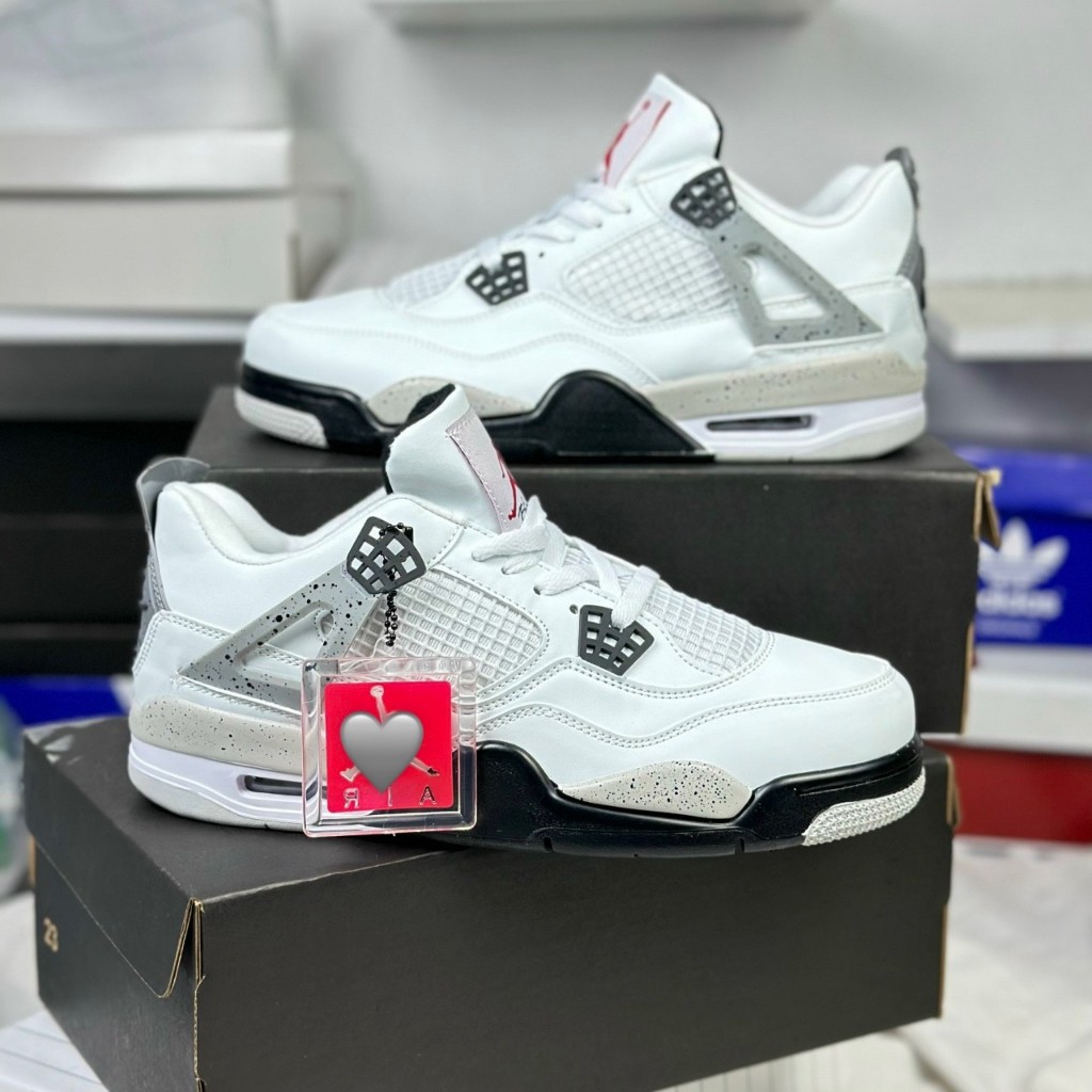 Giày Thể Thao Sneaker Nam Nữ JD4 white Cement Trắng Đen Xám Bản SC ...