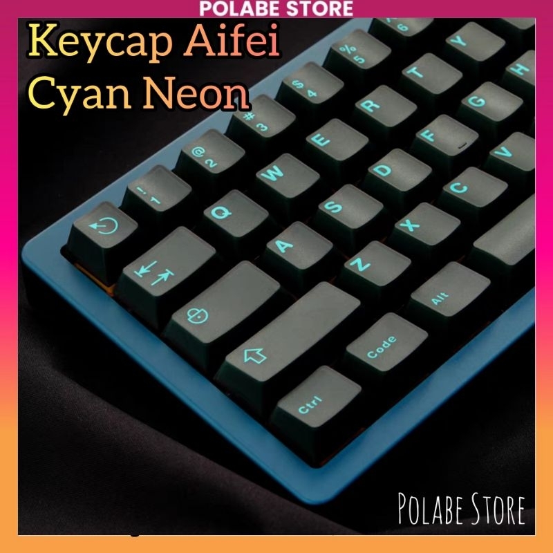 Keycap Aifei Cyan Neon Pyga Cherry Profile chất liệu ABS double shot ...