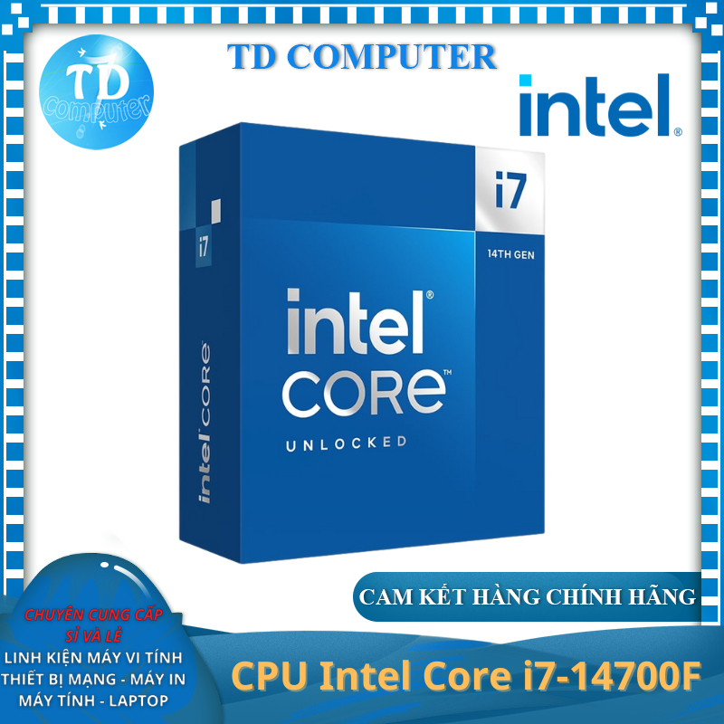 CPU Intel Core i7 14700F 5.4GHz (Socket 1700, 20 Nhân 28 Luồng 33MB 65W ...