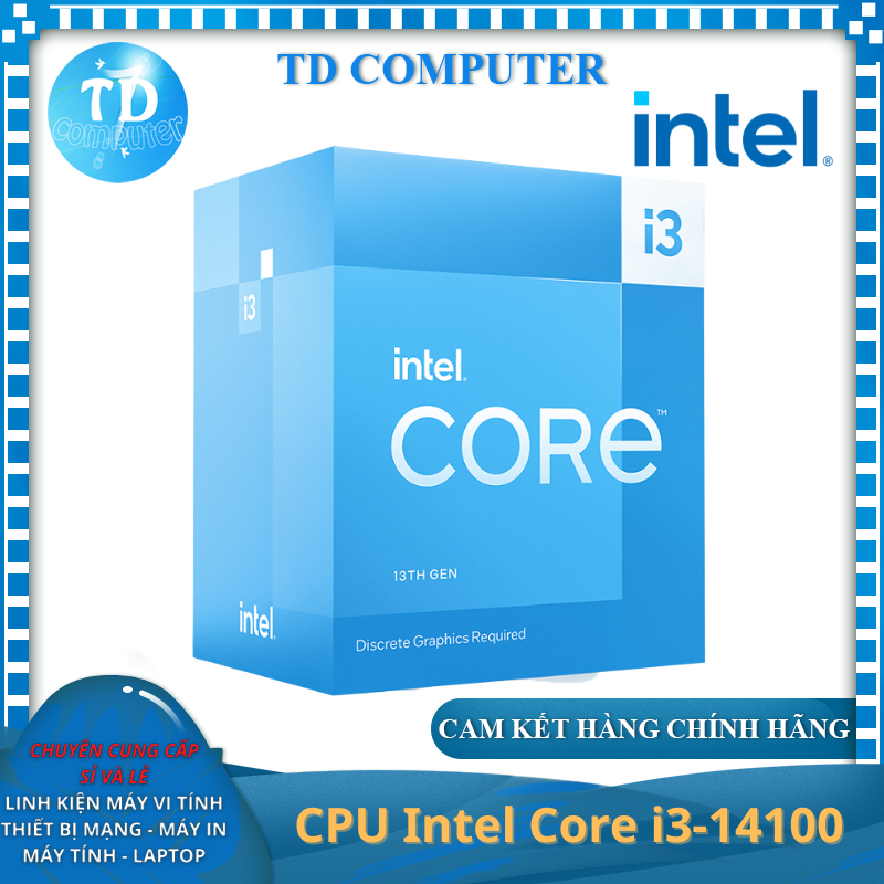 CPU Intel Core i3 14100 4.7GHz (Socket 1700, 4 Nhân 8 Luồng 12MB 65W ...