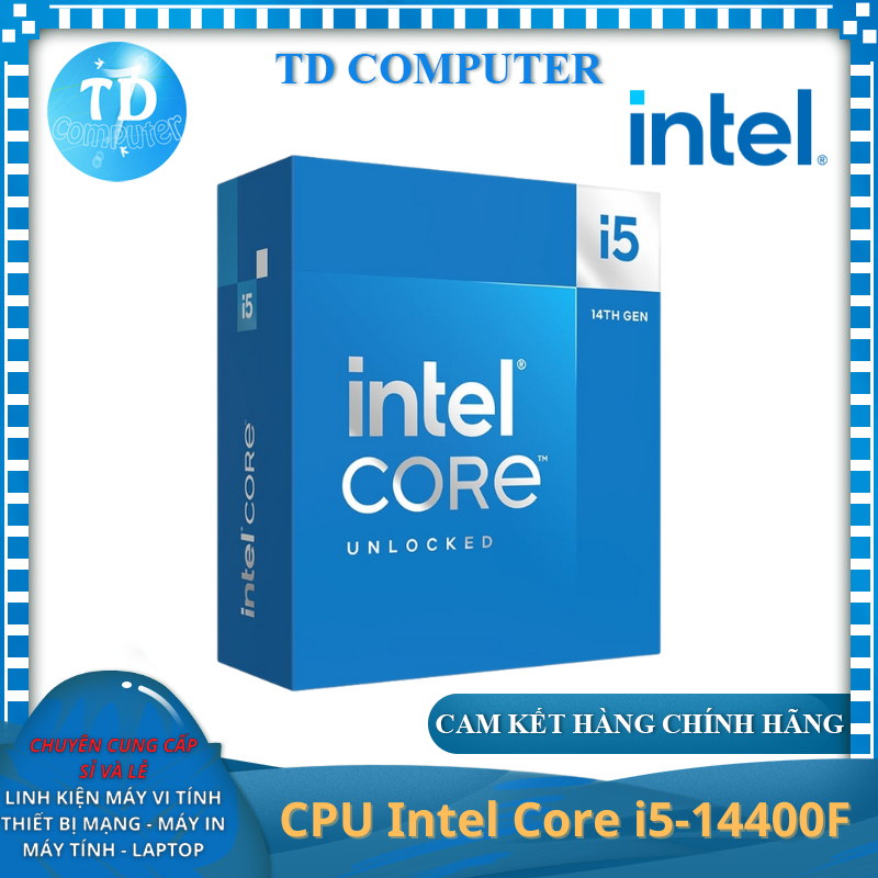 CPU Intel Core i5 14400F 4.7GHz (Socket 1700, 10 Nhân 16 Luồng 20MB 65W) - Hàng chính hãng (NEW ...