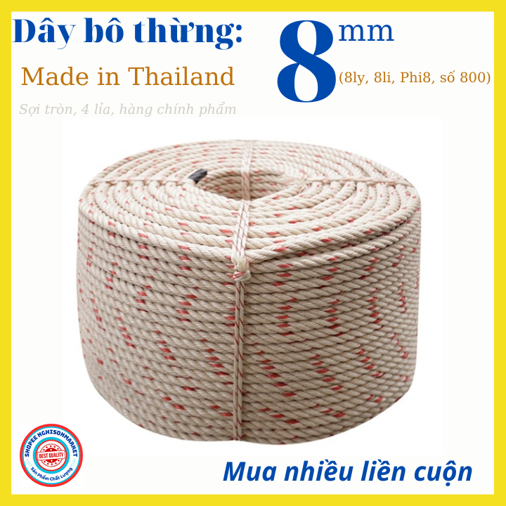Dây bô thừng thái 8mm (8ly) chất lượng cao dài 5 mét mua nhiều liền ...