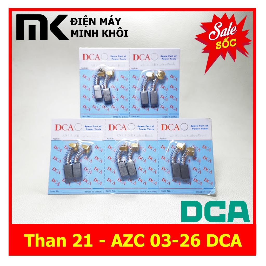 (Hàng DCA) 1 đôi chổi than 21 - AZC 03-26 cho máy khoan, máy mài, máy ...