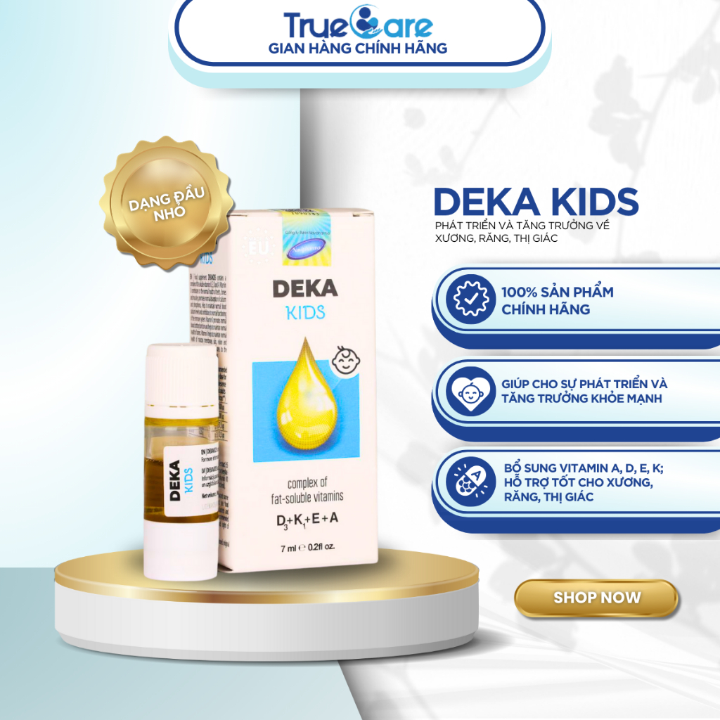 Deka Kids Bổ Sung Vitamin D3 K2 Và DHA giúp bé tăng chiều cao | Dược Phẩm TRUECARE | Shopee Việt Nam