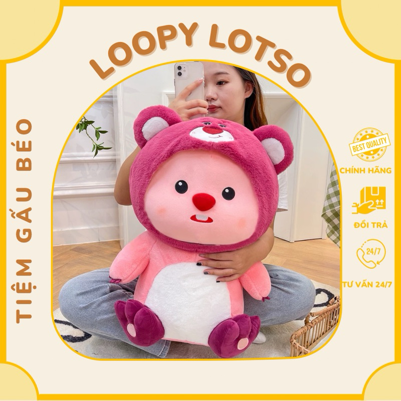 Gấu Bông Hải Ly Loopy coslay gấu dâu Lotso- hàng nhập cao cấp/ TIỆM GẤU ...
