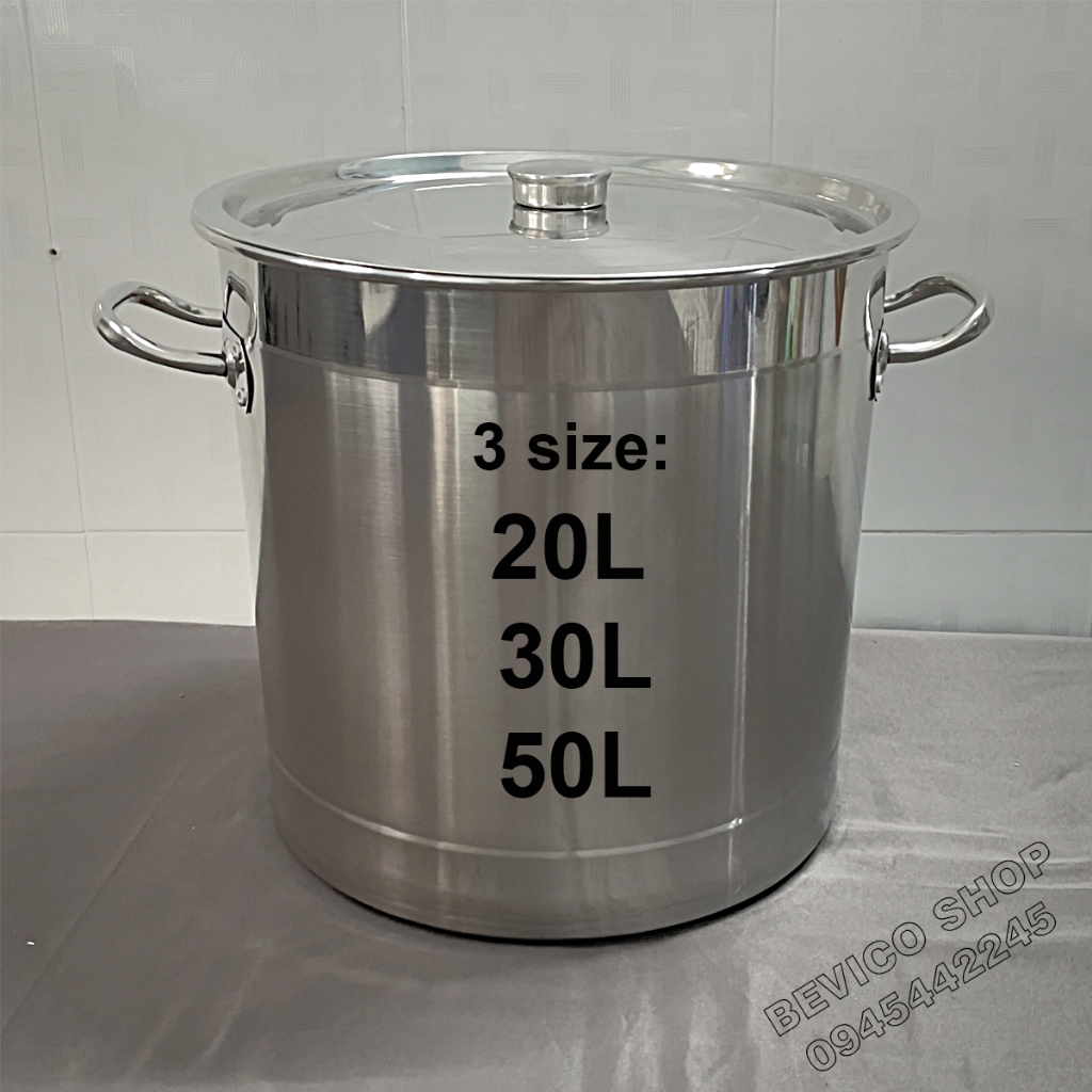 Nồi súp inox đáy 3 lớp 20L/30*30cm, 30L/35*35cm, 50L/40*40cm | Shopee Việt Nam