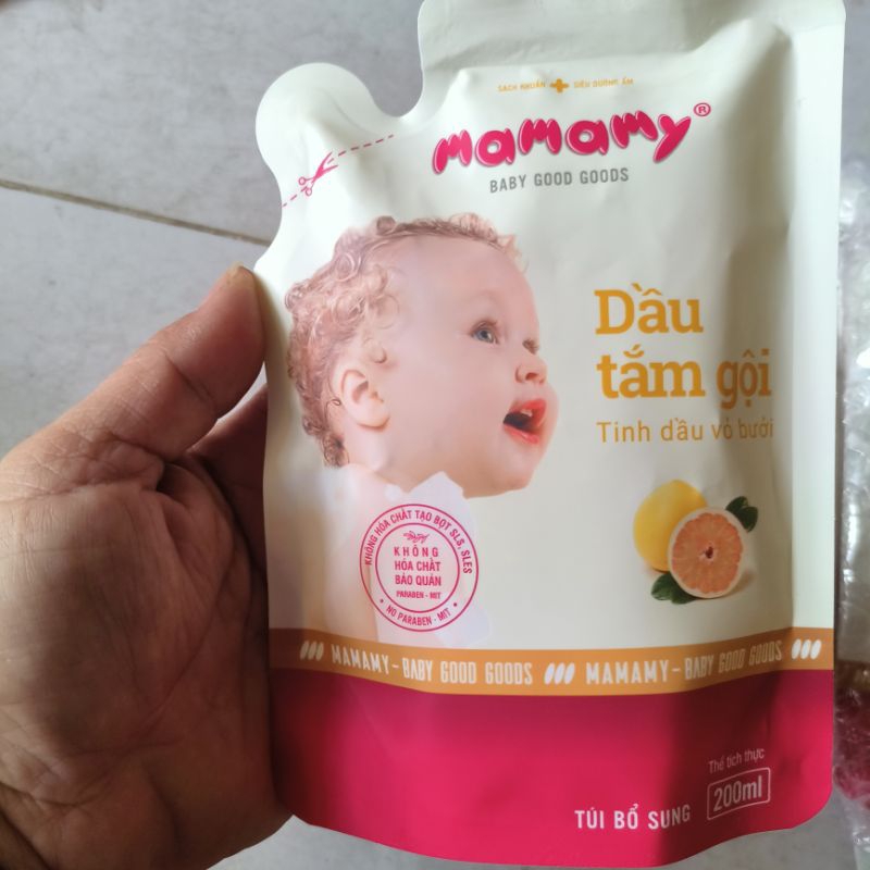 Túi dầu tắm gội tinh dầu bưởi Mamamy 200ml | Shopee Việt Nam