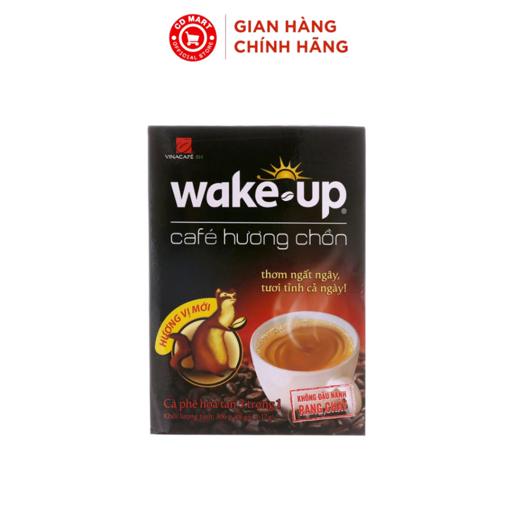 Cà phê sữa Wake Up 3 trong 1 hương chồn hộp 18 gói (306g) | Shopee Việt Nam