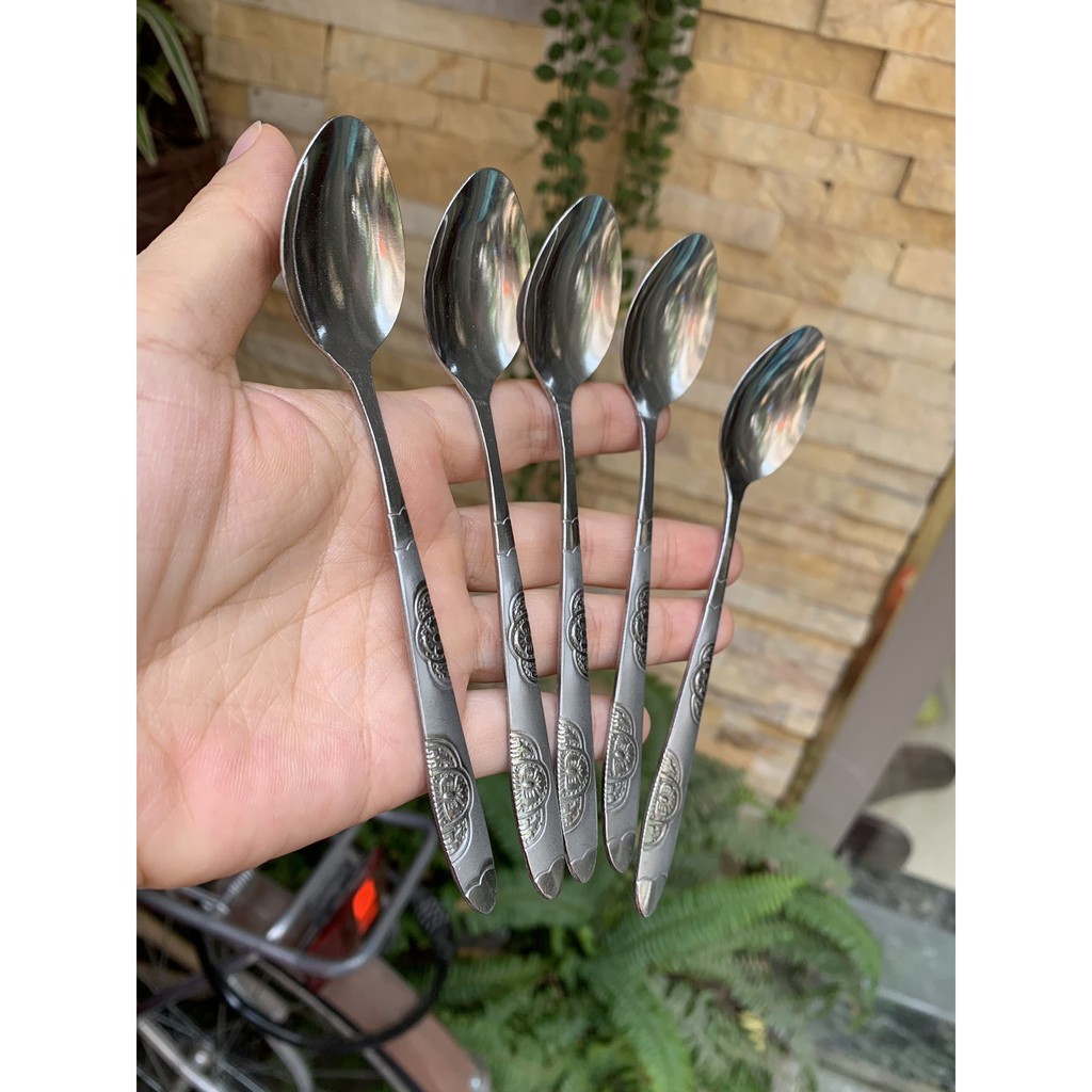 Thìa cafe inox cán hoa (13cm) | Shopee Việt Nam