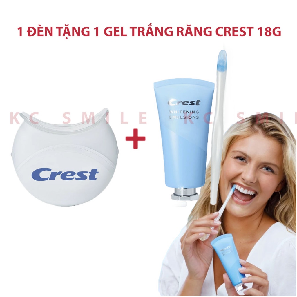 Máy làm trắng răng Crest 3d white light- Kết hợp Gel tẩy trắng răng ...
