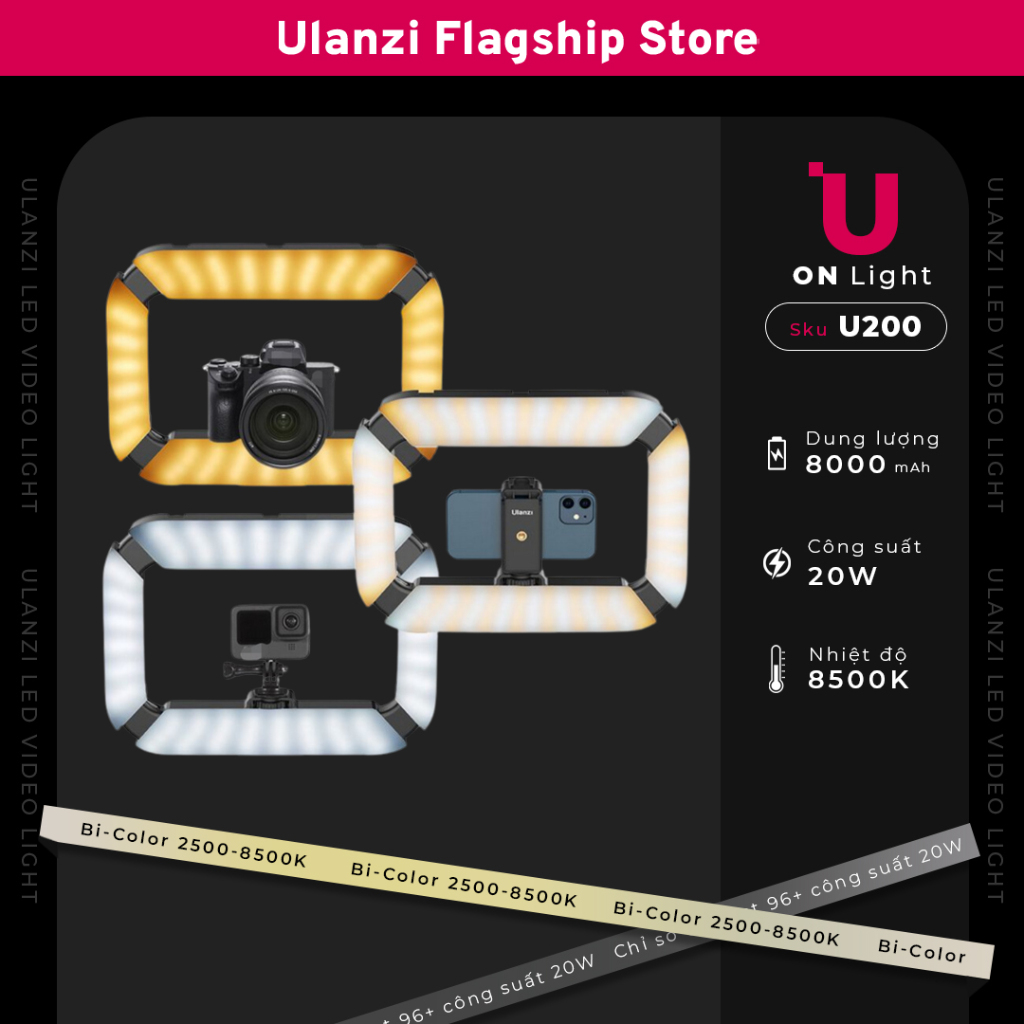 Ulanzi U200 Khung mở rộng tay cầm kiêm đèn led đa năng gắn nhiều phụ ...