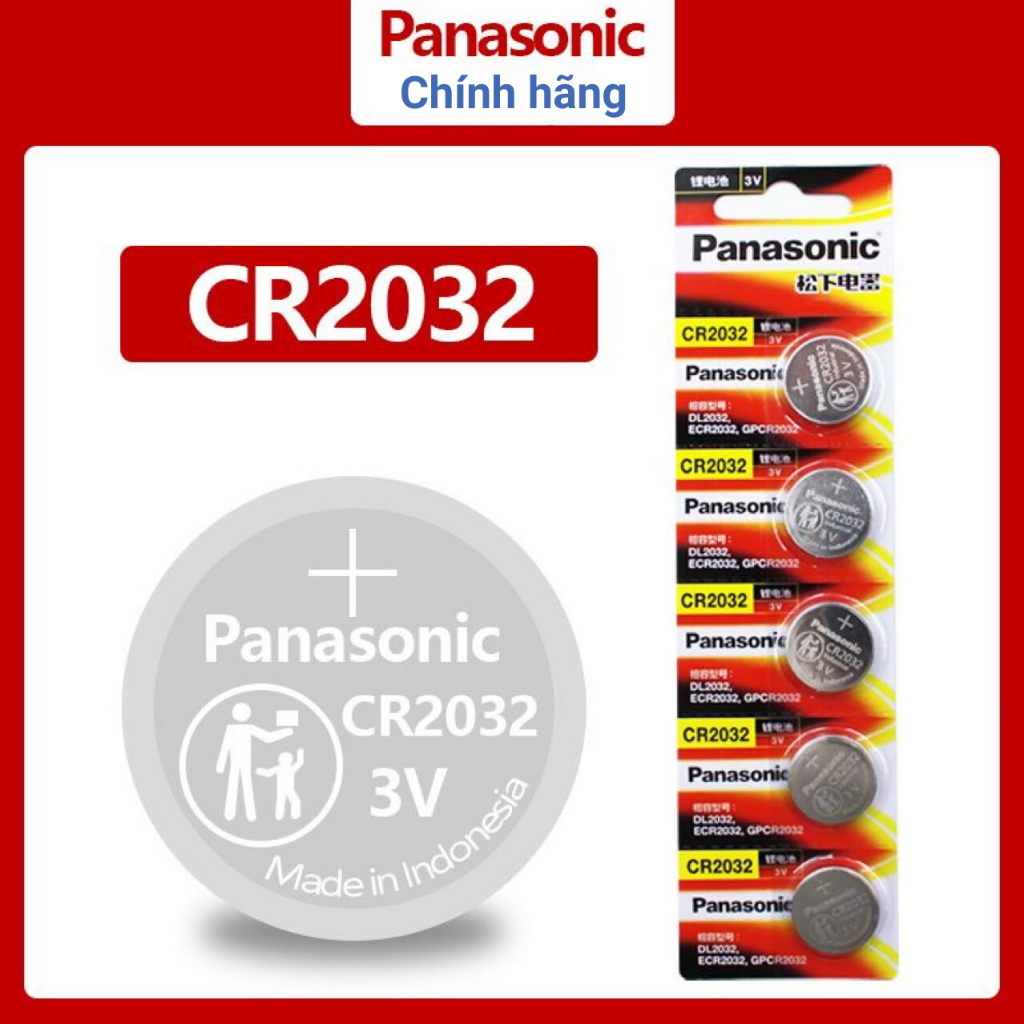 Pin cúc áo - CMOS Panasonic CR2032 1 viên/vỉ 5 viên | Shopee Việt Nam