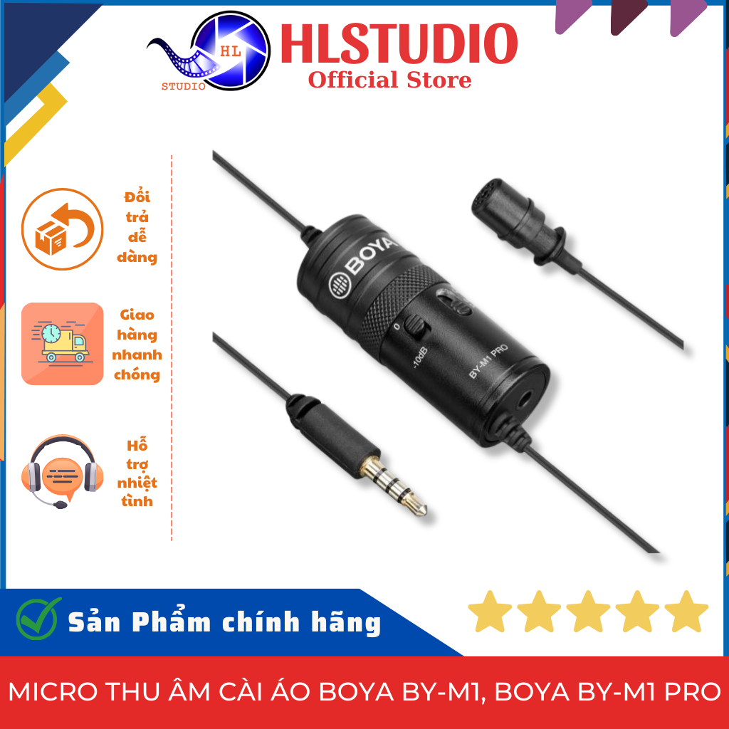 Micro Thu Âm Cài Áo BOYA BY-M1, M1 Pro, M1S, Pro II, M1DM Cho Nhiều Thiết Bị HL Studio | Shopee ...