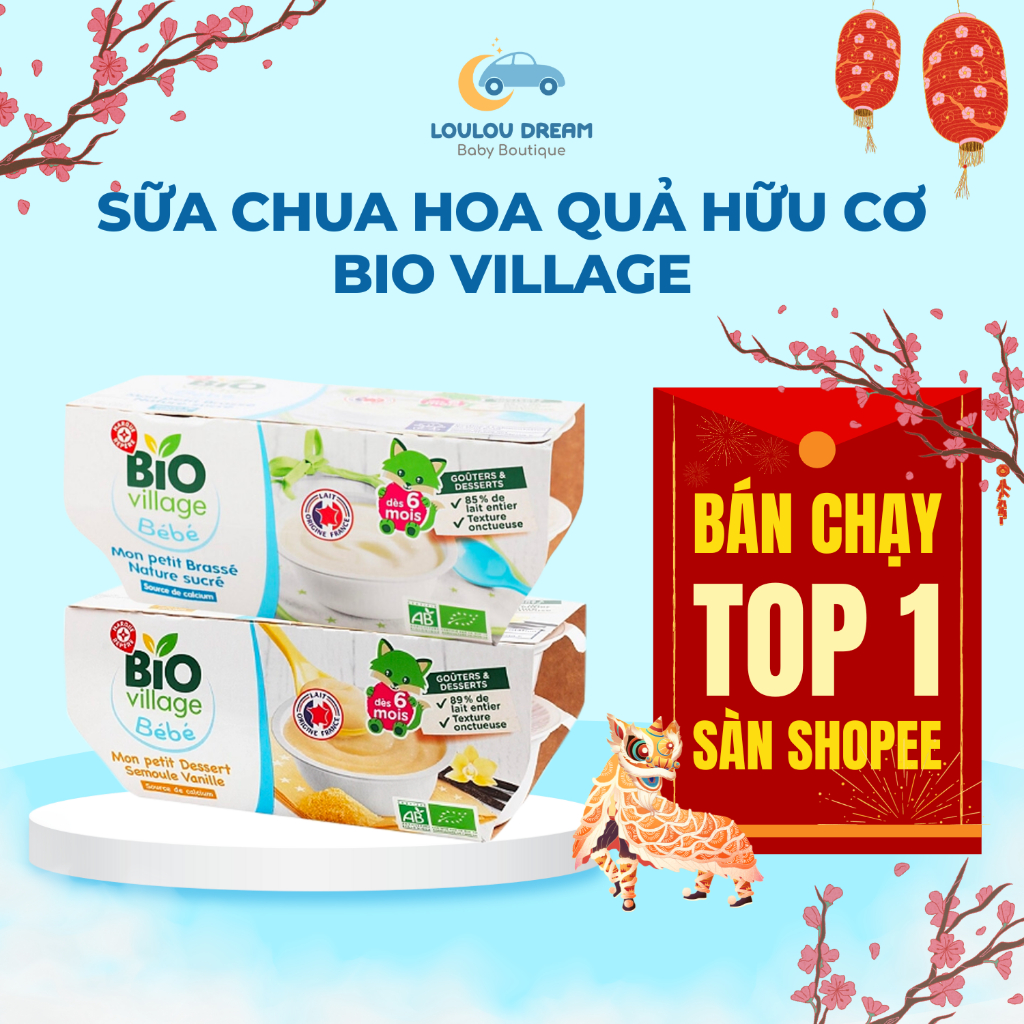 Sữa chua Bio Village Pháp hữu cơ vị hoa quả cho bé từ 6 tháng - Bio ...