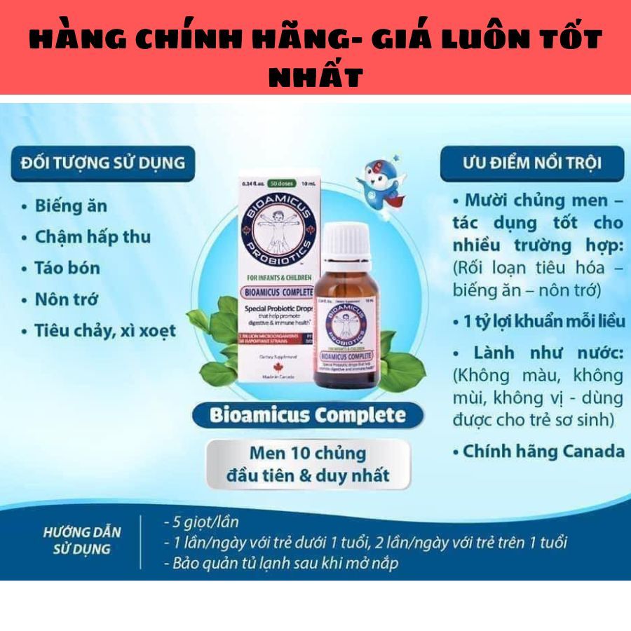 Men vi sinh Bioamicus Complete men 10 chủng - Nhập khẩu chính hãng ...