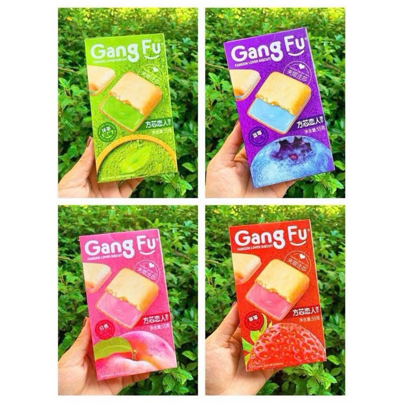 BÁNH KẸP GANGFU VỊ MATCHA / DÂU/ ĐÀO - 55G - BÁNH CHOCOLATE CRISPY ...
