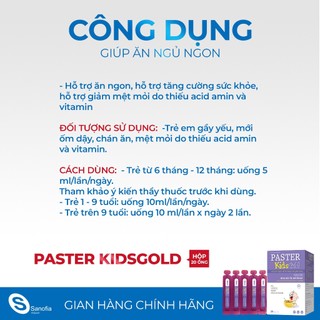 Siro ăn ngon Combo 2 Hộp Paster Kids Gold ống Sanofia France - Giúp bé ...