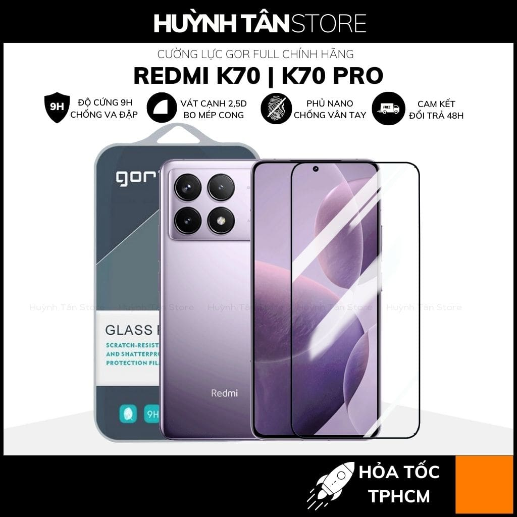 Kính cường lực redmi k70 k70 pro trong suốt FULL MÀN chống bám vân tay ...