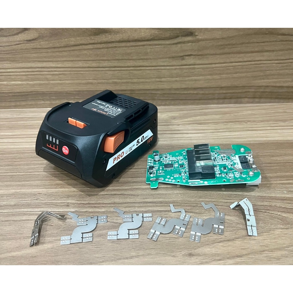 Vỏ mạch pin AEG - RidGid 18V 5.0Ah Li-ion, Led báo pin và nhận sạc zin ...