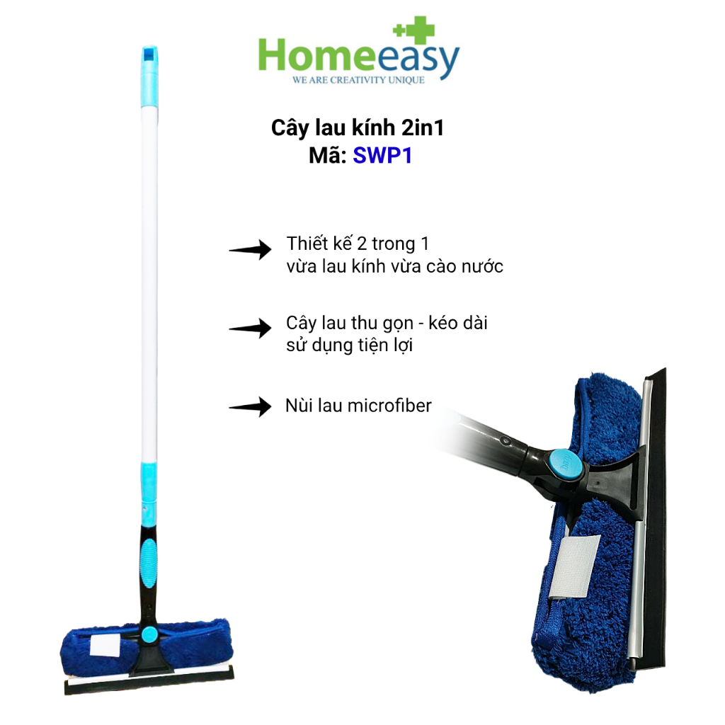 Cây lau kính đa năng 2 trong 1 Homeeasy SWP1 - Bảo hành 3 tháng ...