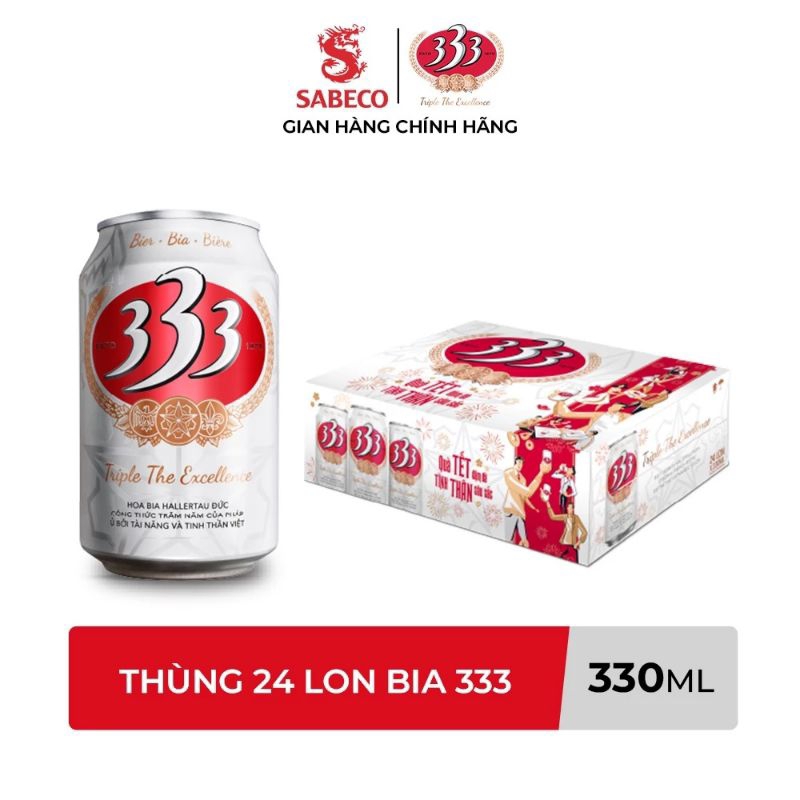 Thùng bia 24 lon 333 _ 1 lon 330ml | Shopee Việt Nam