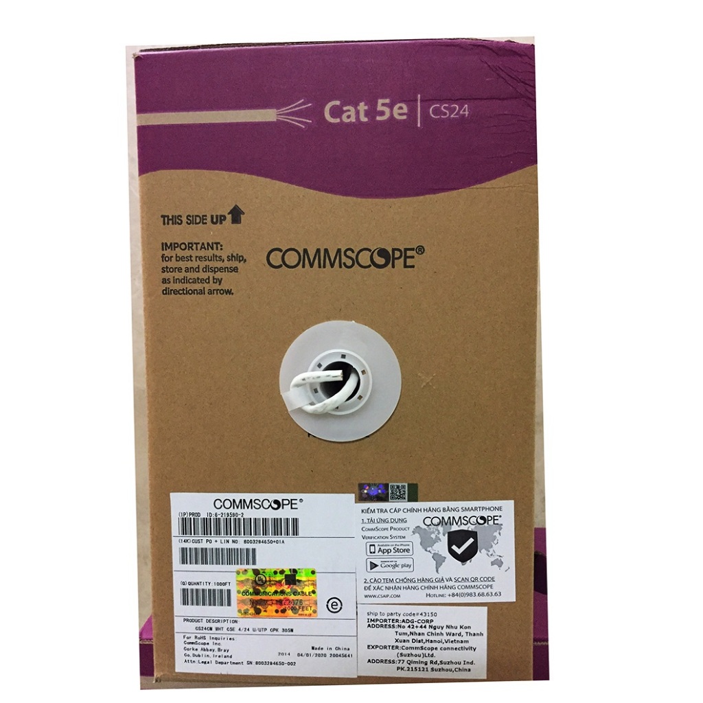 Cáp mạng AMP Commscope Cat5e chính hãng (Thùng = 305m) | Shopee Việt Nam