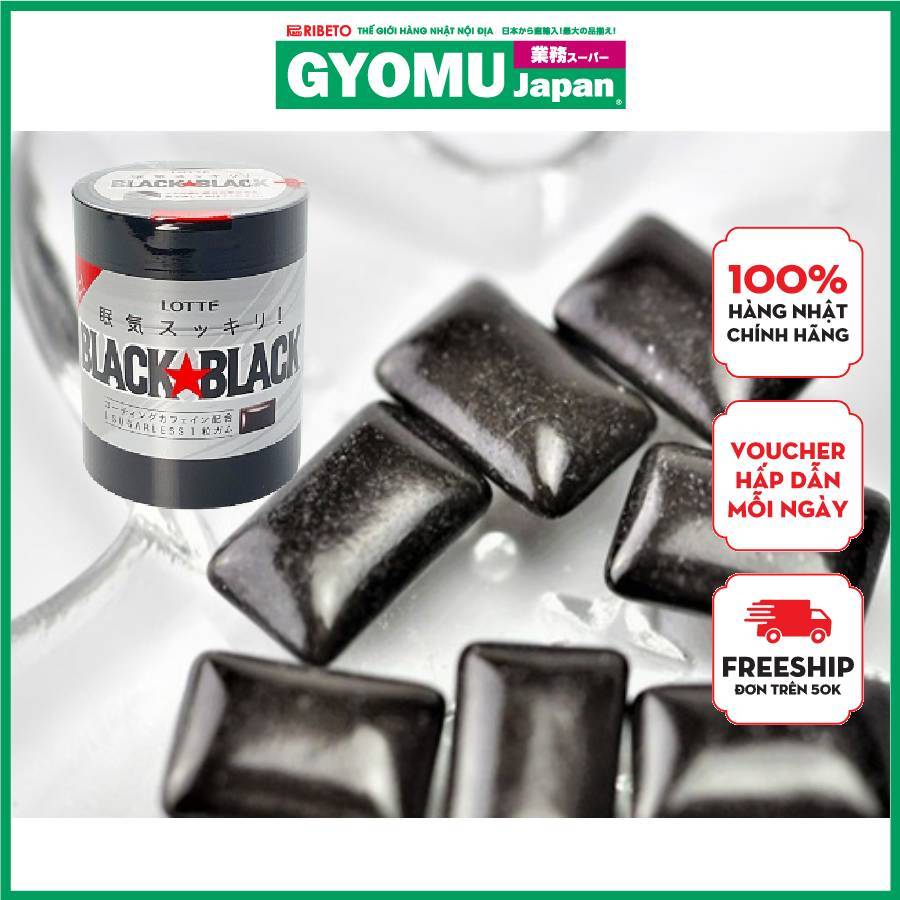 Kẹo cao su Lotte BLACK ít đường 140g/lọ | Shopee Việt Nam