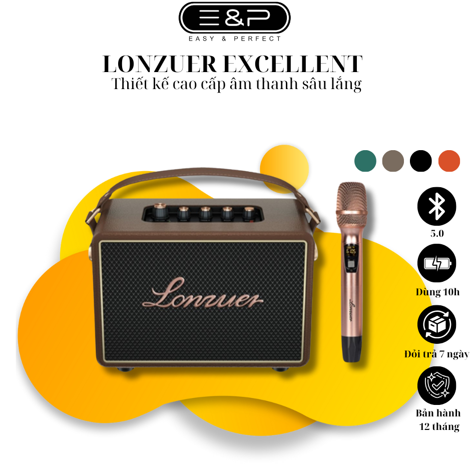 Loa Bluetooth karaoke Lonzuer Excellent kèm micro E&P chính hãng thiết ...