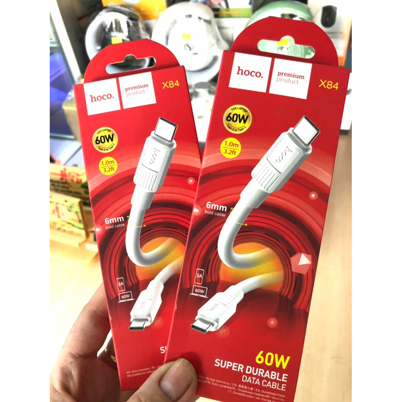 Dây sạc 2 đầu Type C Hoco x84.Hỗ trợ sạc nhanh 60w | Shopee Việt Nam