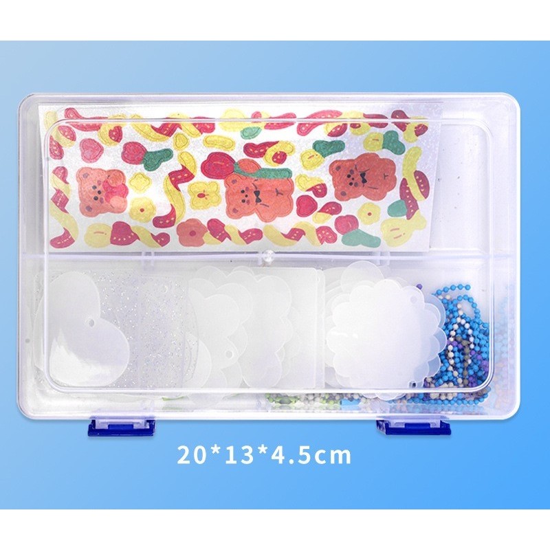 Hộp Nhựa đựng Dụng Cụ 2 Ngăn Có Thể đựng Sticker Bút Viết Tiện 9130
