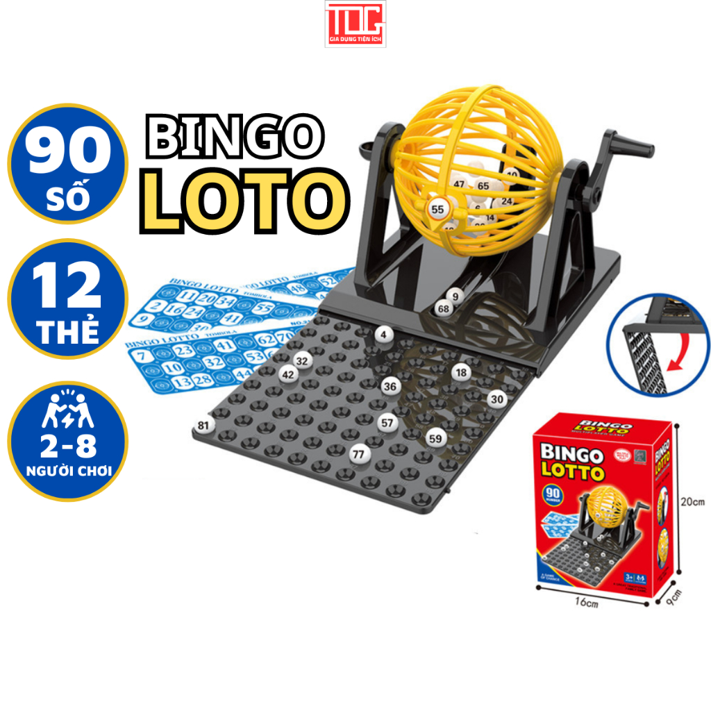Đồ Chơi Vòng Quay Loto Bingo Cho Bé Máy Xổ Số Lô Tô 90 Bóng 12 Thẻ 48 Thẻ Chất Liệu Cao Cấp Cho ...