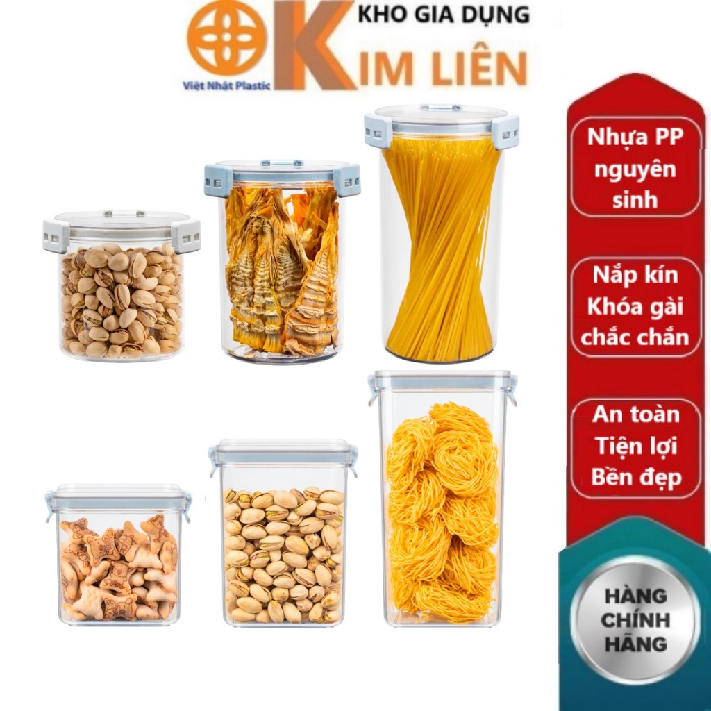 Bộ 3 hộp vuông / tròn trong HOKORI nhựa VIỆT NHẬT cao cấp - Nắp kín ...