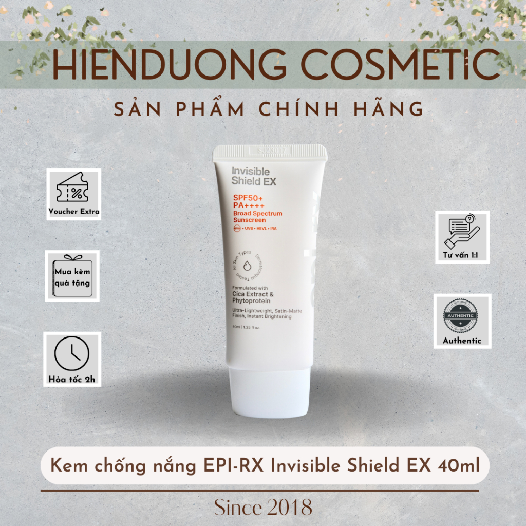 Kem chống nắng EPI-RX Invisible Shield EX fullsize 40ml | KCN Phổ rộng ...