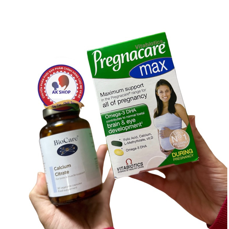 Combo vitamin bầu pregnacare max và canxi Biocare | Shopee Việt Nam