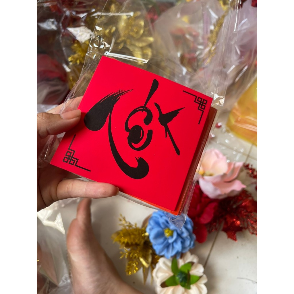 [LẺ 1 CÁI] Tem Giấy Chữ Tết, Sticker Dán Chữ Thư Pháp Tết, Phúc, Tài ...