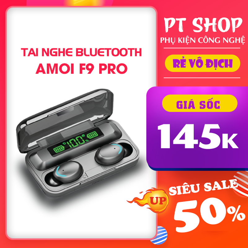 Tai nghe Bluetooth AMOI F9 Pro TWS 5.0 Chống Ồn Chống Nước IPX5 Tích Hợp Sạc Dự Phòng 2000mAh ...