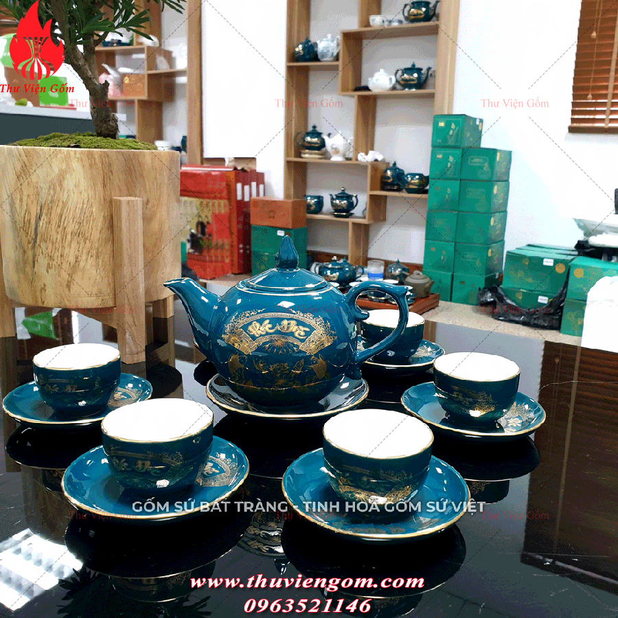 Bộ Ấm Chén Uống Trà, Bộ Ấm Chén Bát Tràng Cao Cấp - Phúc Đức Cá chép ...