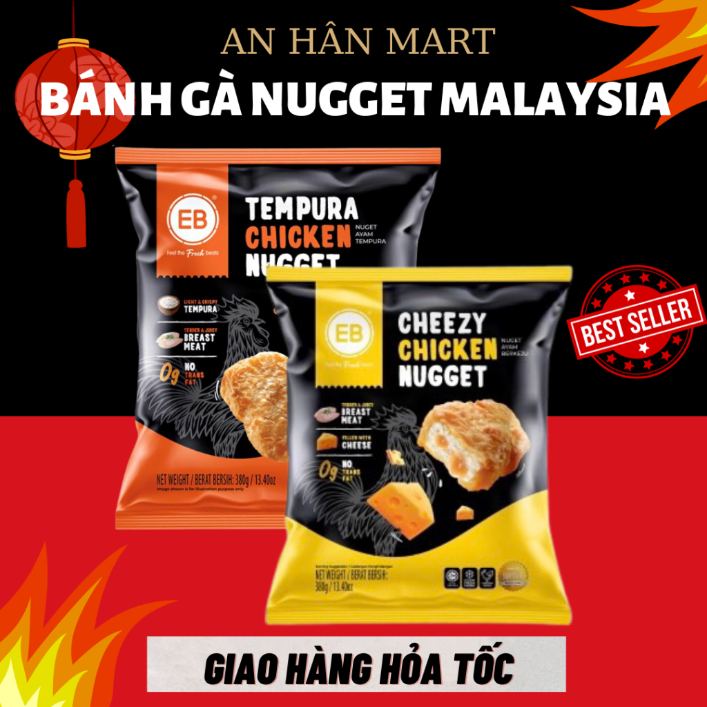Gà Nugget chiên giòn EB nhân phomai tiện lợi, gà rán ăn vặt nhiều vị ...