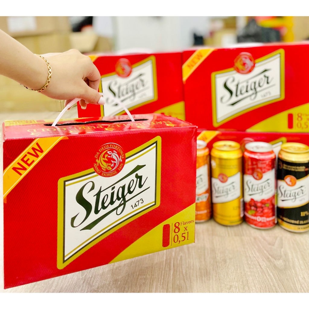 Bia Steiger - Bia Hoa Quả Tiệp mix vị - Xách 8 lon 500ml | Shopee Việt Nam