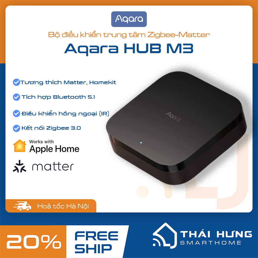Bộ điều khiển trung tâm Aqara HUB M3 HM-G01D, Zigbee 3.0, Bluetooth 5.1 ...