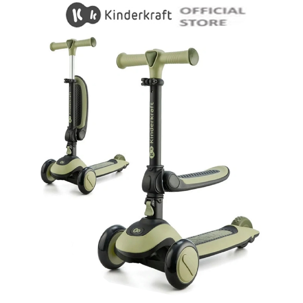 Kinderkraft halley xe scooter cho bé 2in1 có ghế ngồi bánh xe đèn LED ...