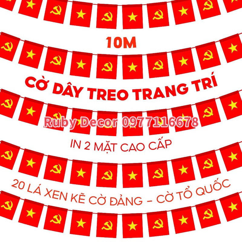 Dây Cờ Treo Dây Cờ Tổ Quốc Đảng Trang Trí Tếtlễ Hội Dài 10m Gồm 20 Cờ Mẫu 2 Mặt Shopee