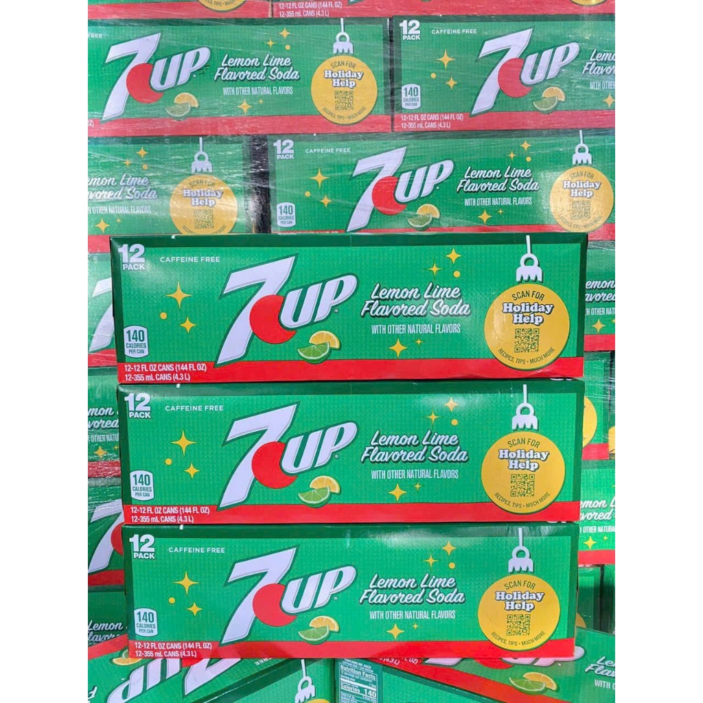 NƯỚC NGỌT 7UP MỸ VỊ CHANH, VỊ CHERRY 355ml 2 vị (1 cây/ 12 lon ...